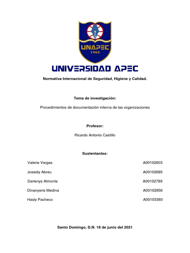 Procedimientos de Documentación Interna de Las Organizaciones | PDF ...