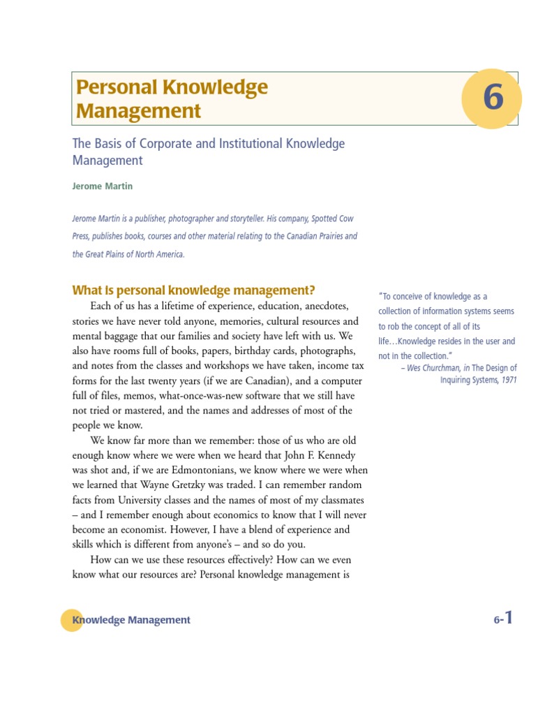 Personal Knowledge Management Guide | PDF | Hyperlink | Knowledge ...