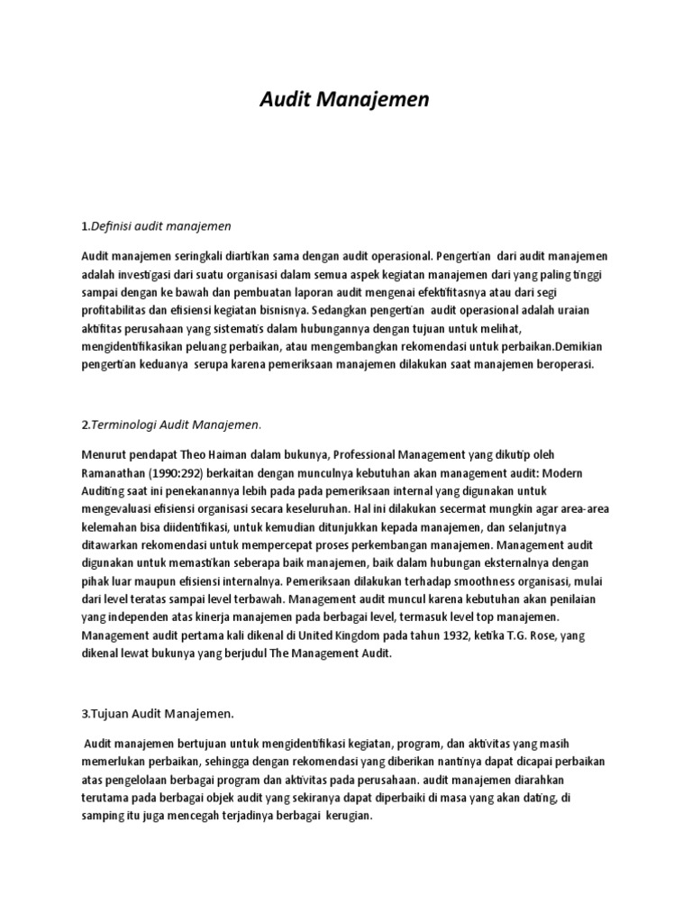 Audit Manajemen | PDF