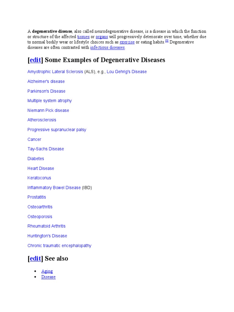 Understanding Degenerative Diseases | PDF | Self-Improvement | Wellness