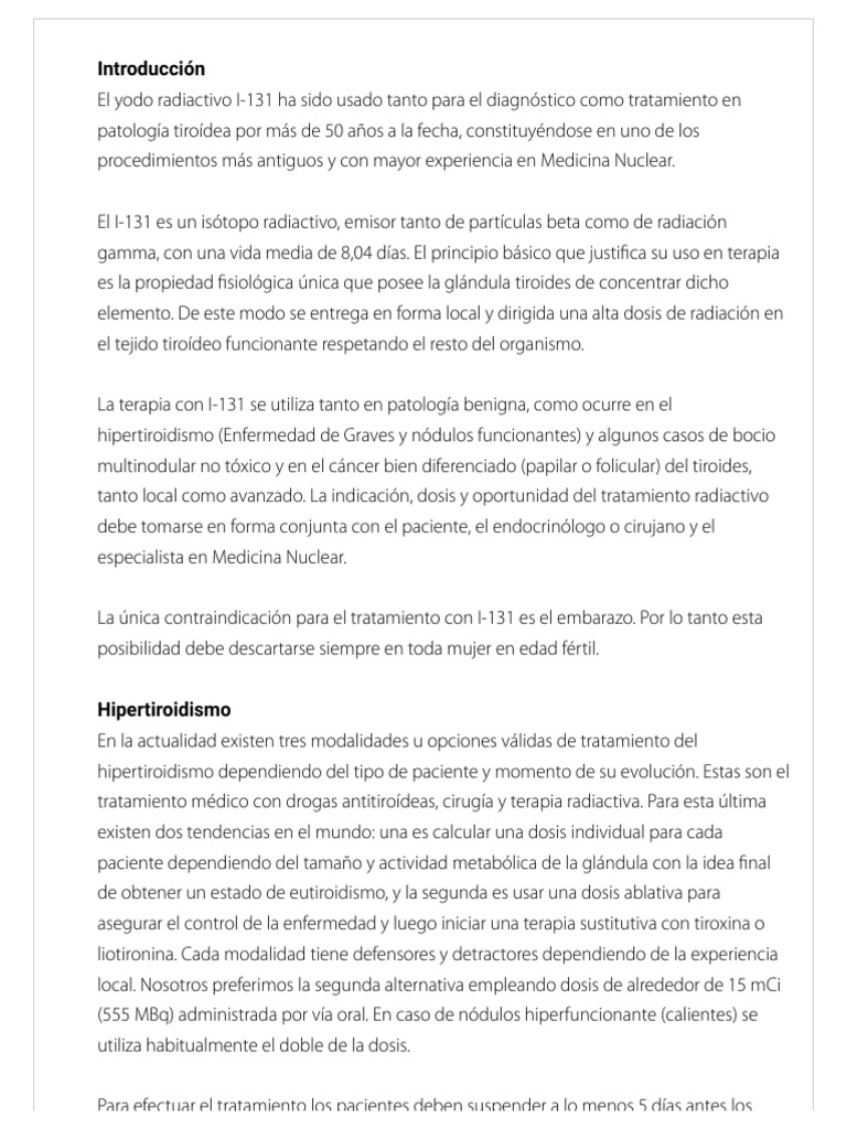 Tratamiento Con Yodo Radiactivo en Patología Tiroidea - Medwave | PDF ...