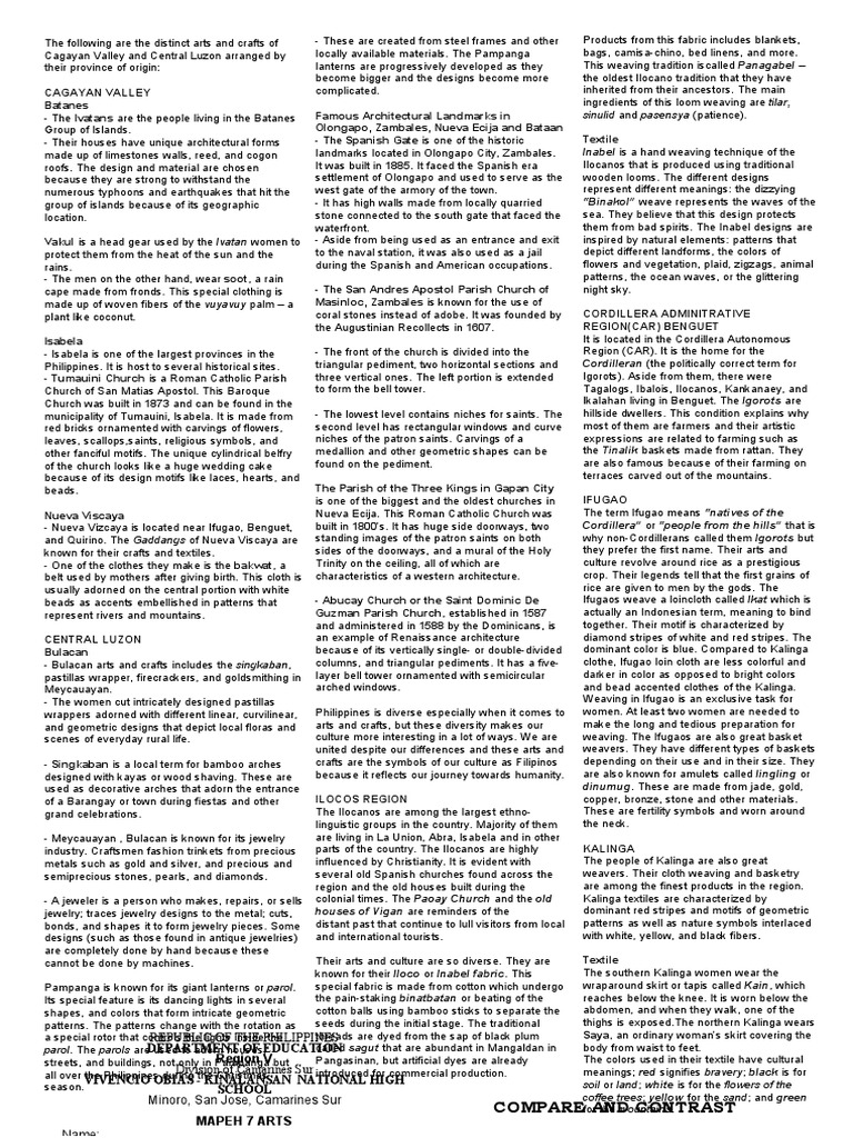 Compare and Contrast | PDF | Jewellery | Weaving