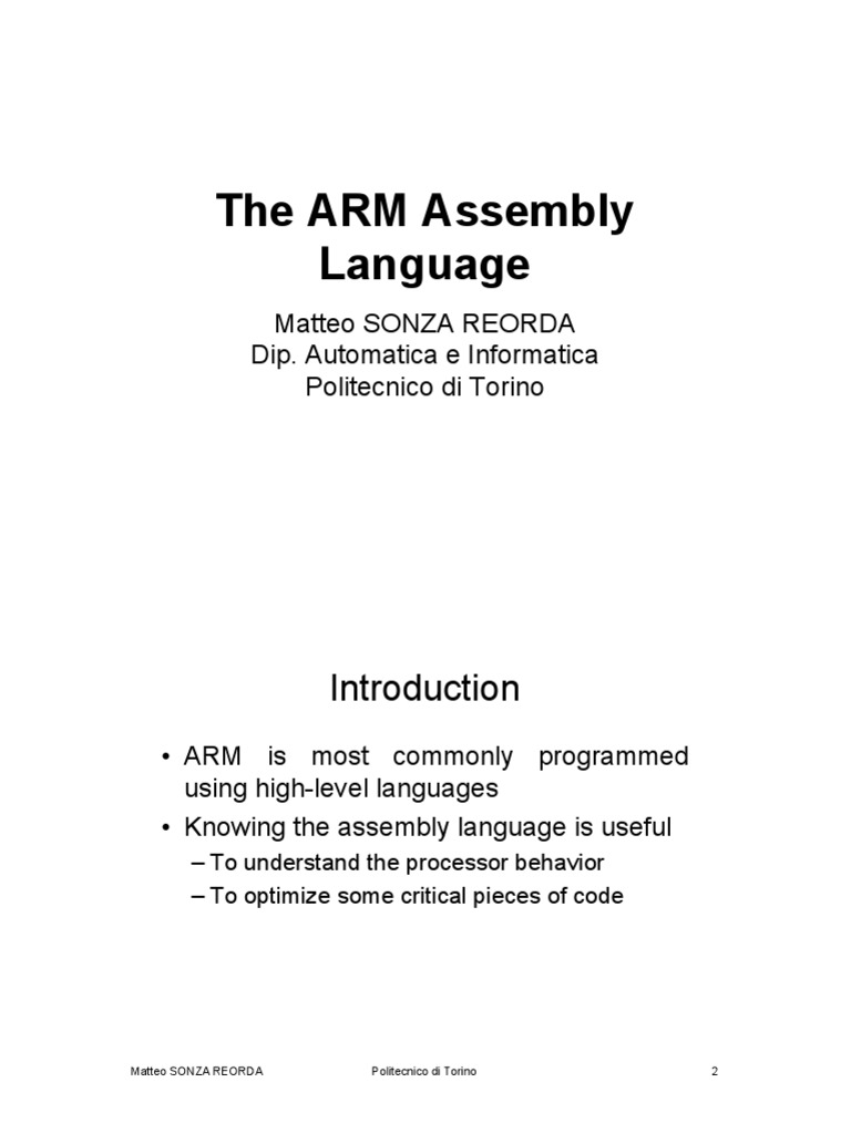 ARM Assembly Language | PDF | Assembly Language | Pointer (Computer ...