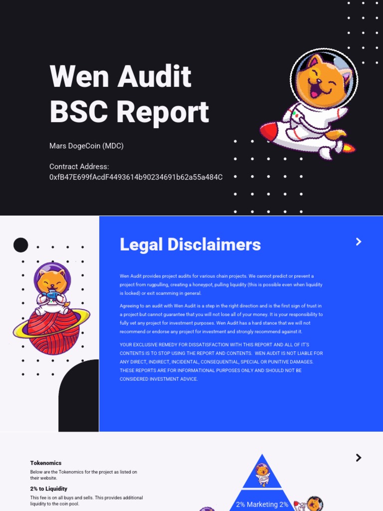 Wen Audit BSC Report: Mars Dogecoin (MDC) Contract Address: 0XA55A484C ...