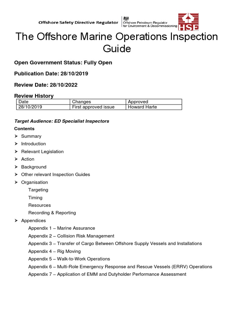 Ed Offshore Inspection Guide Marine Operations | PDF | Risk Management ...