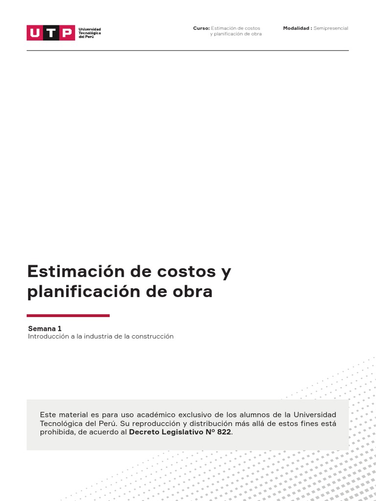 Estimación de costos y planificación de obra: Introducción al curso ...