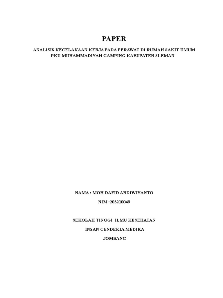 k3 Keselamatan Kerja Paper (David) | PDF