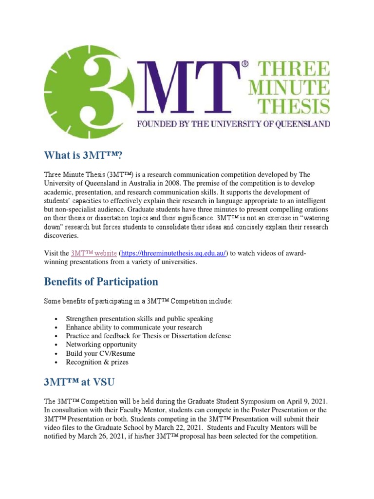 What Is 3mt | PDF | Thesis | Competition