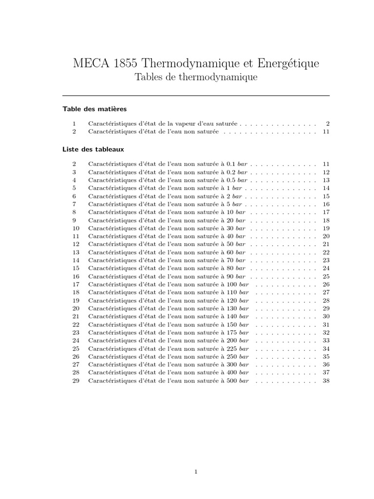 Tables VapeurEau | Download Free PDF | Enthalpie | Vapeur d'eau