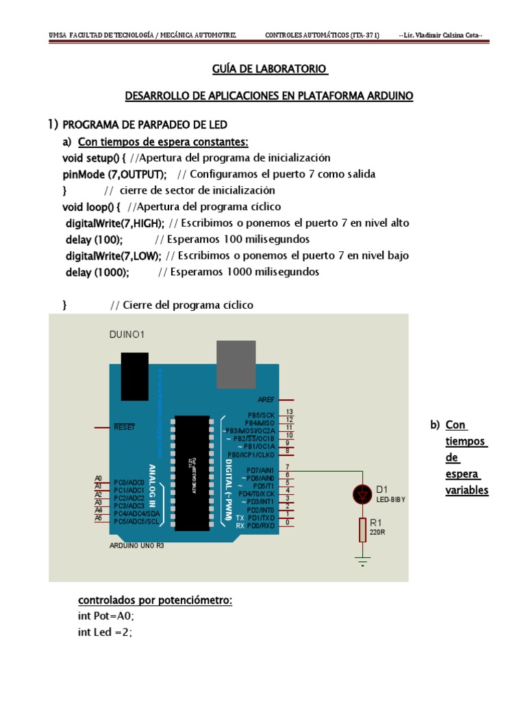 Desarrollo de Ejemplos Arduino | PDF | Ciencias de la Computación ...