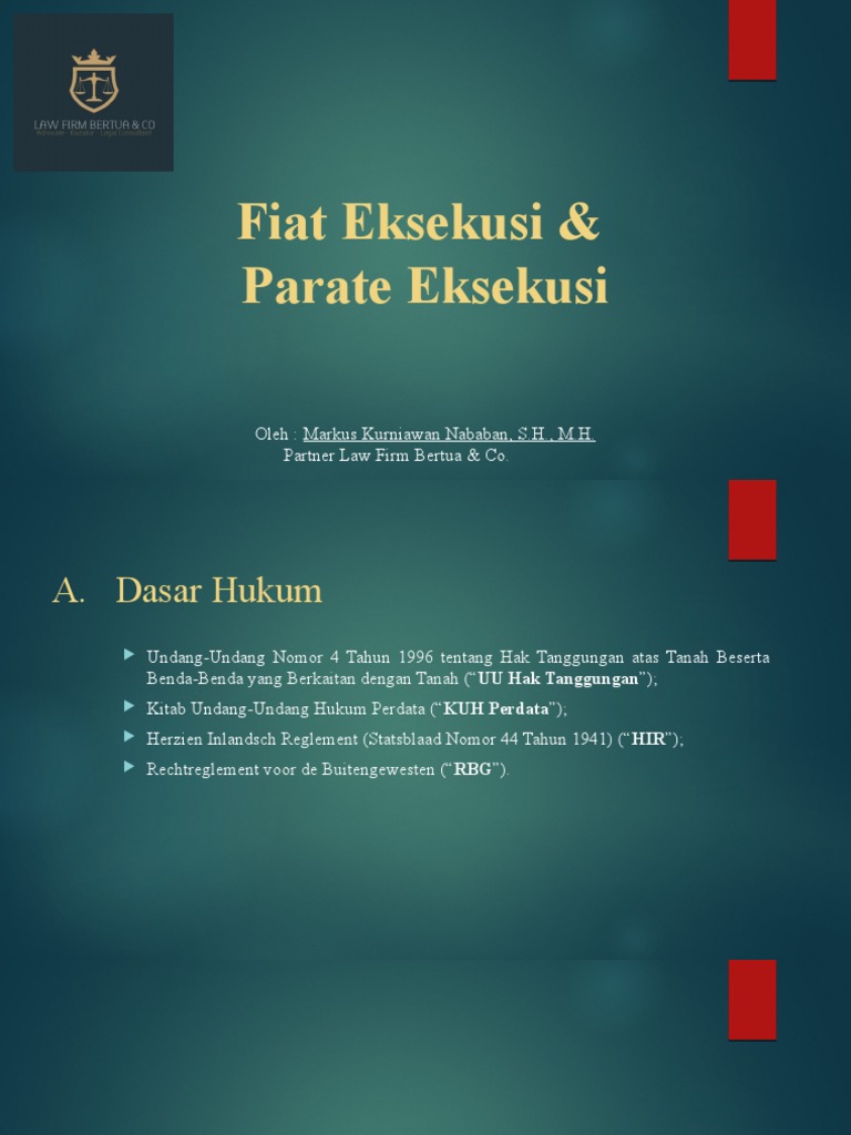 Materi Fiat Eksekusi & Parate Eksekusi | PDF