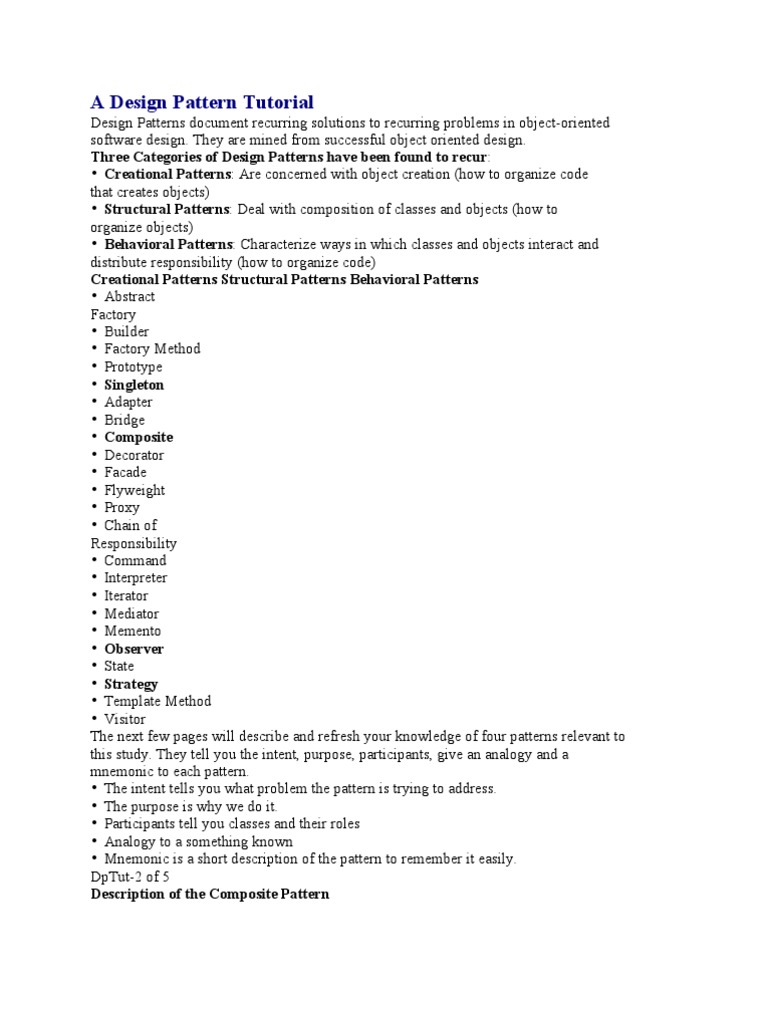 Design Patterns Guide To Creational Structural Behavioral Patterns Pdf Class Computer