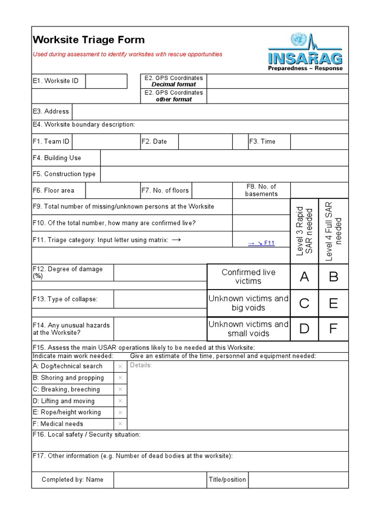Worksite Triage Form | PDF