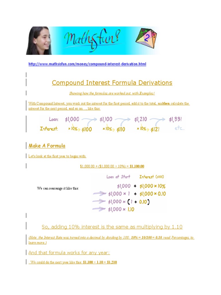 Compound Interest Formula Derivations | PDF | Present Value | Nature