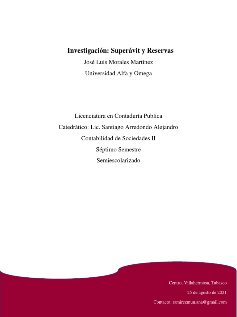 Superavit y Reservas | PDF | Balance presupuestario del gobierno ...