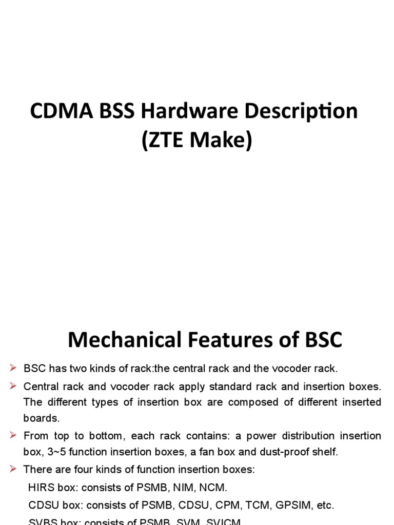 ZTE CDMA BSC Hardware Overview | PDF | Communications Protocols ...