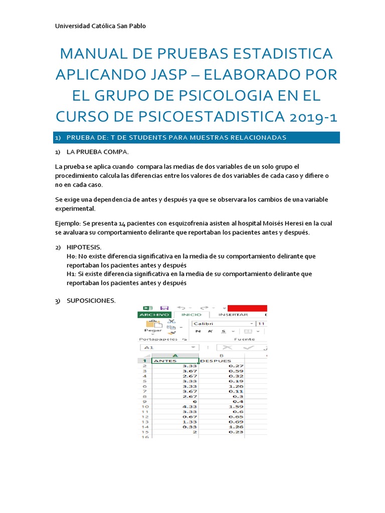 Manual Jasp Psi | PDF | Estadísticas | Método científico