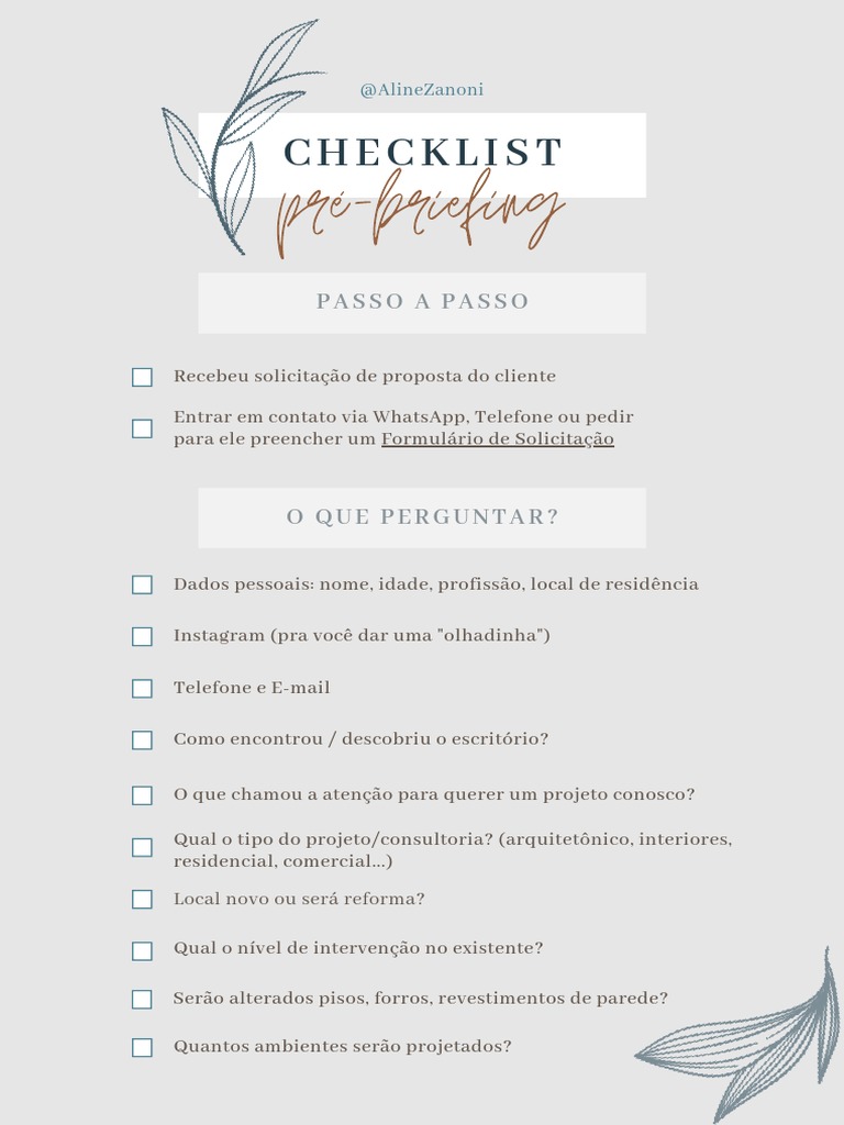 Checklist Briefing | PDF