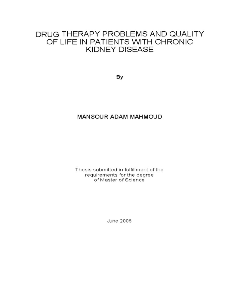 Drug Therapy Problems and Quality of Life in Patients With Chronic ...