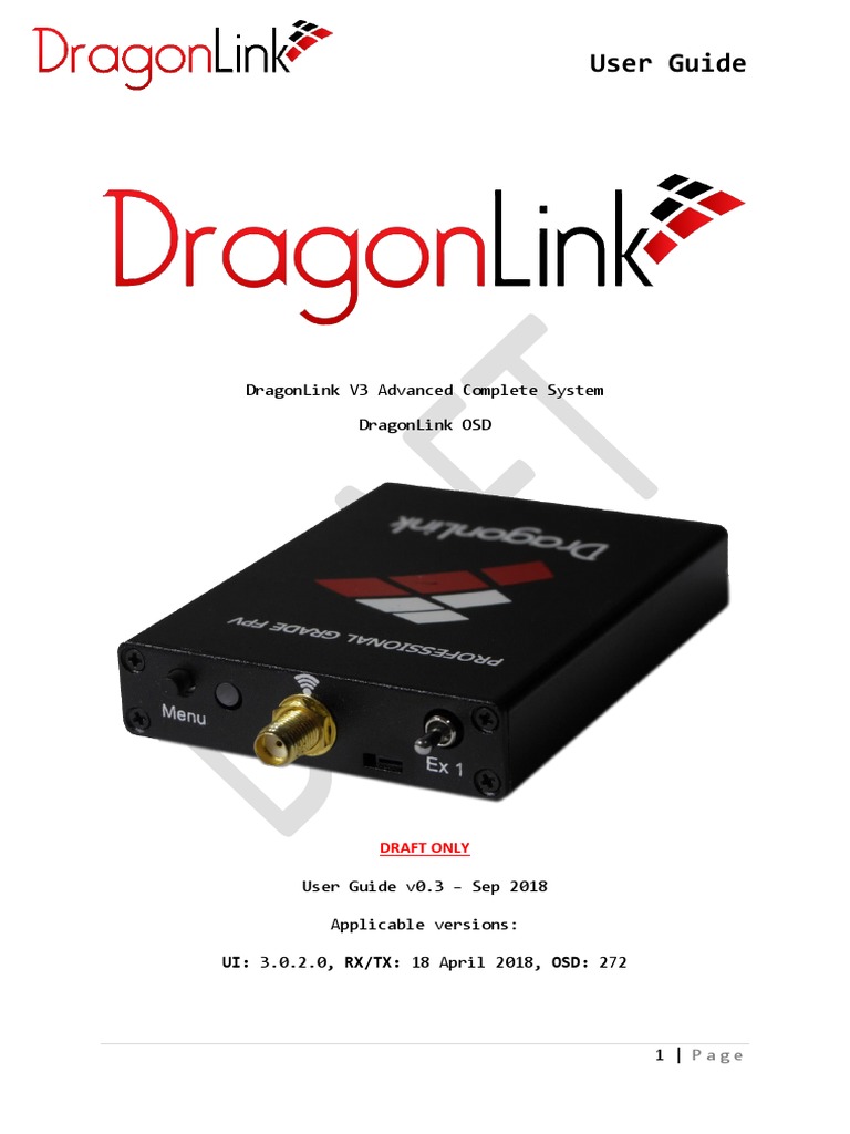 User Guide: Dragonlink V3 Advanced Complete System Dragonlink Osd | PDF ...