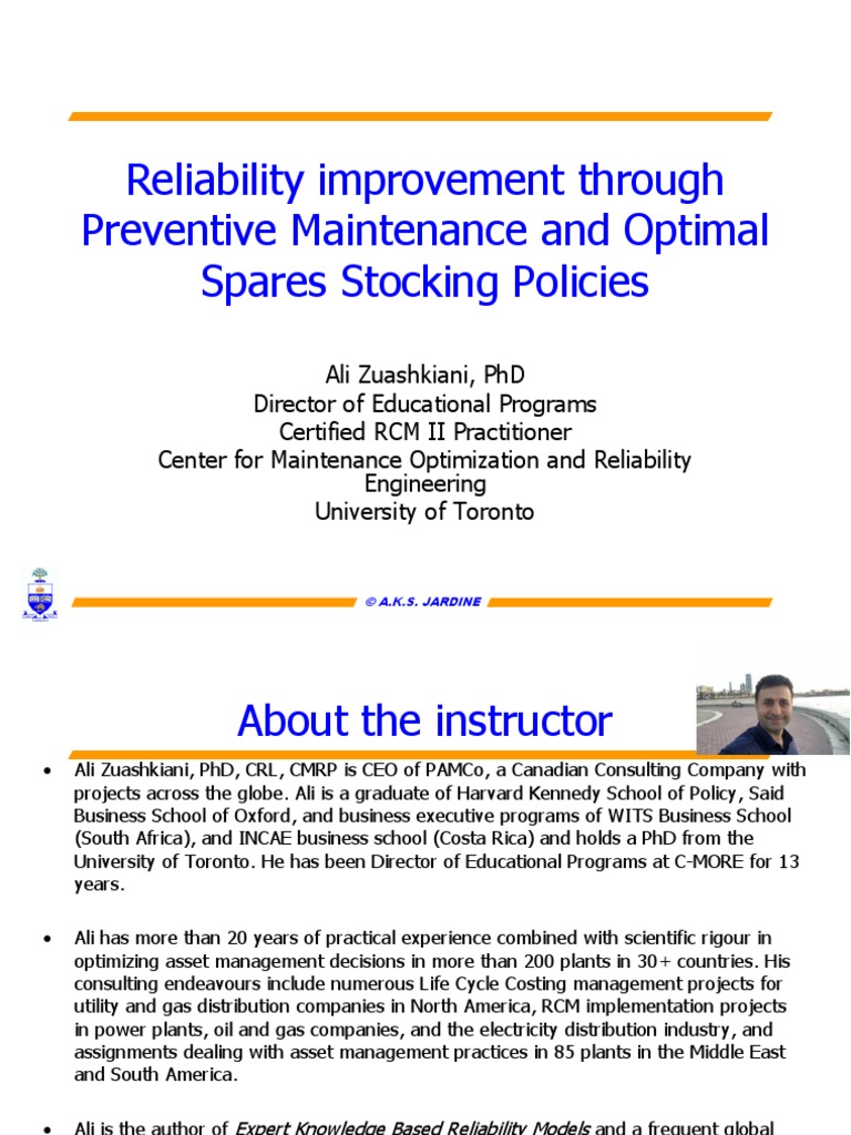 Optimum PM and Reliability Centred Spares | PDF | Reliability Engineering