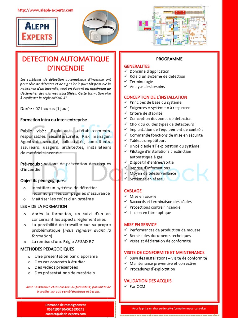 Formation sur la Règle APSAD R7 | PDF | Sécurité | Automatisation