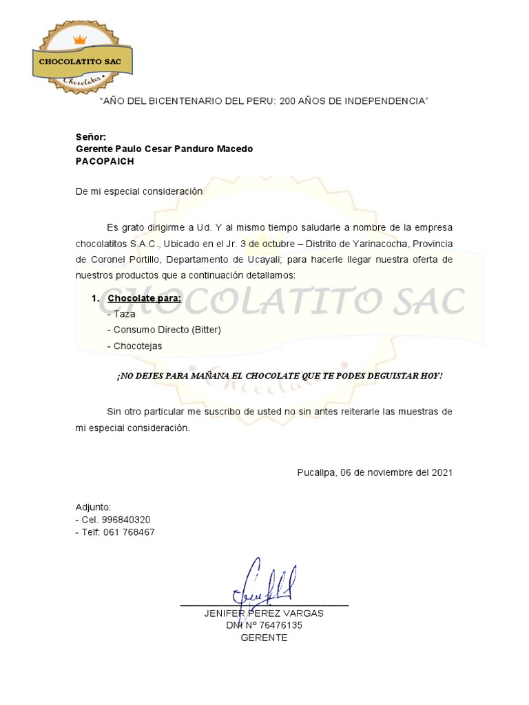 Carta de Oferta | PDF