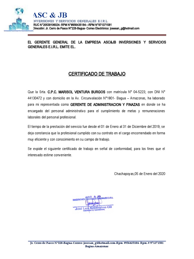 Certificados Mantenimientos Rutinarios Asc&Jb | PDF