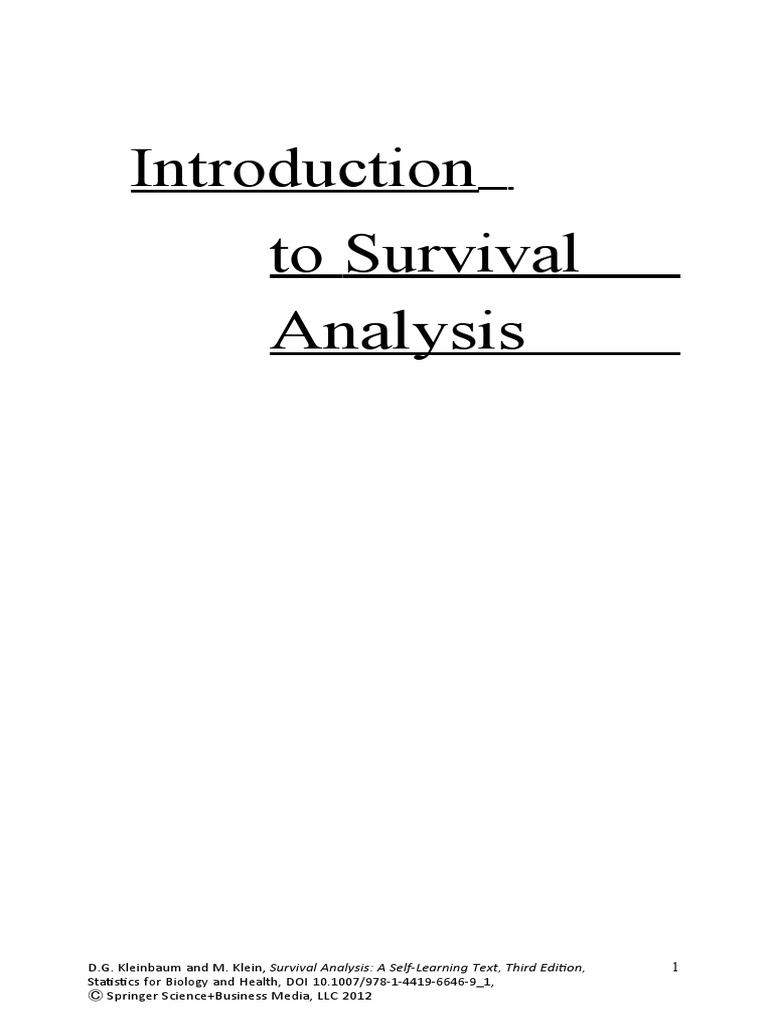 To Survival Analysis | PDF | Function (Mathematics) | Mathematics