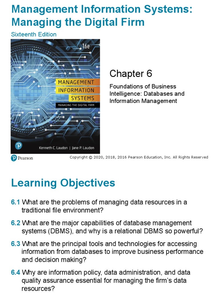 Laudon Mis16 PPT Ch06 KL CE | PDF | Relational Database | Databases