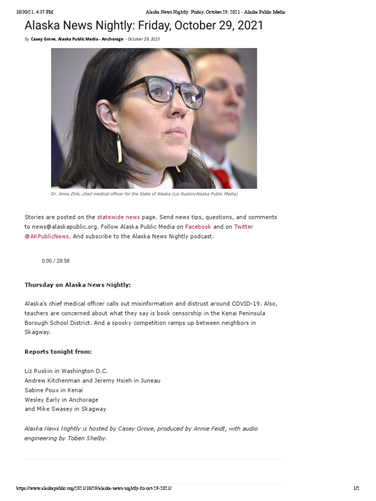 Alaska News Nightly - Friday, October 29, 2021 - Alaska Public Media ...