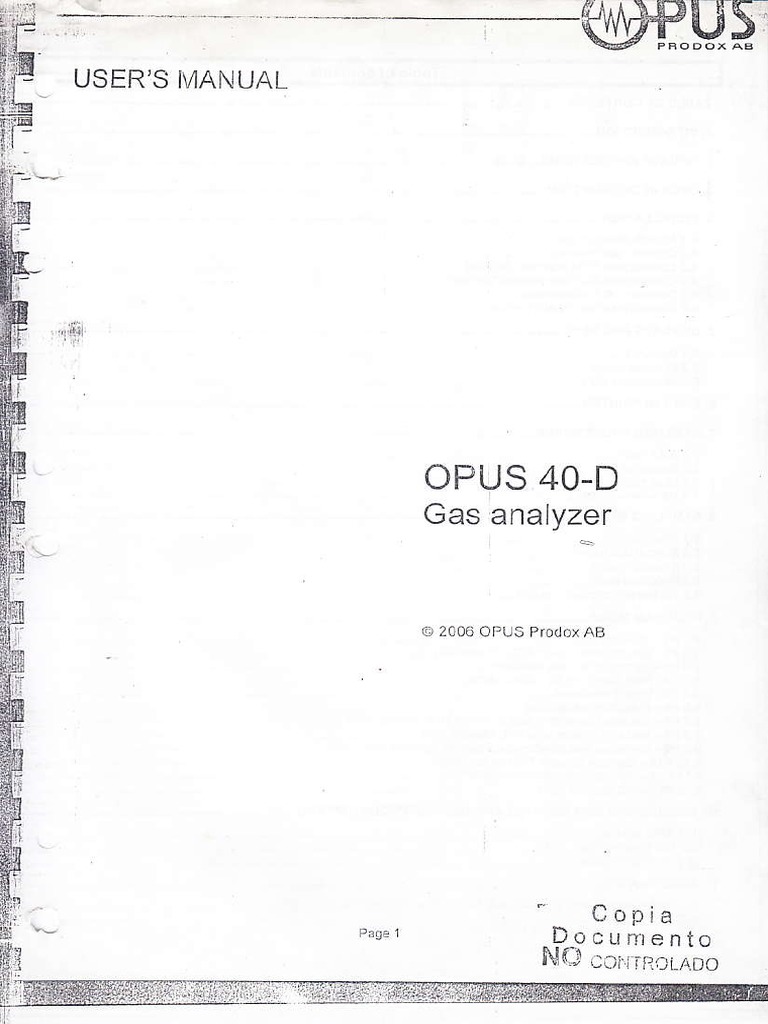 Analizadores de Gases OPUS 40D | PDF | Estudios de idiomas extranjeros ...