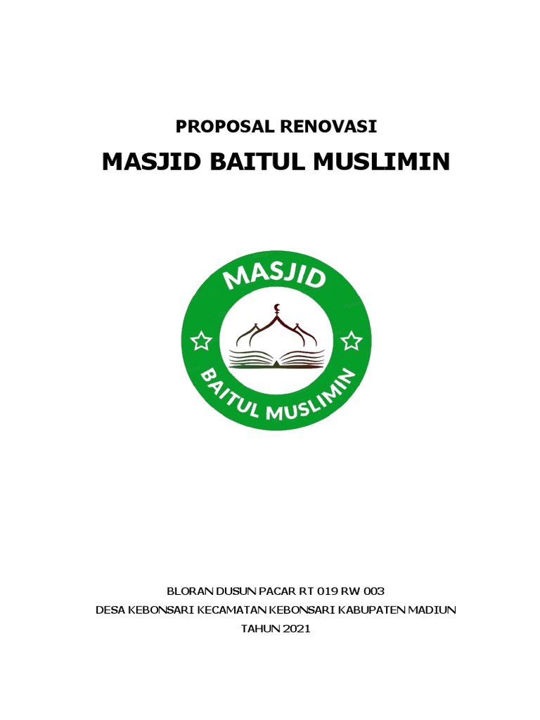 Proposal Masjid BM Renovasi 2021 | PDF