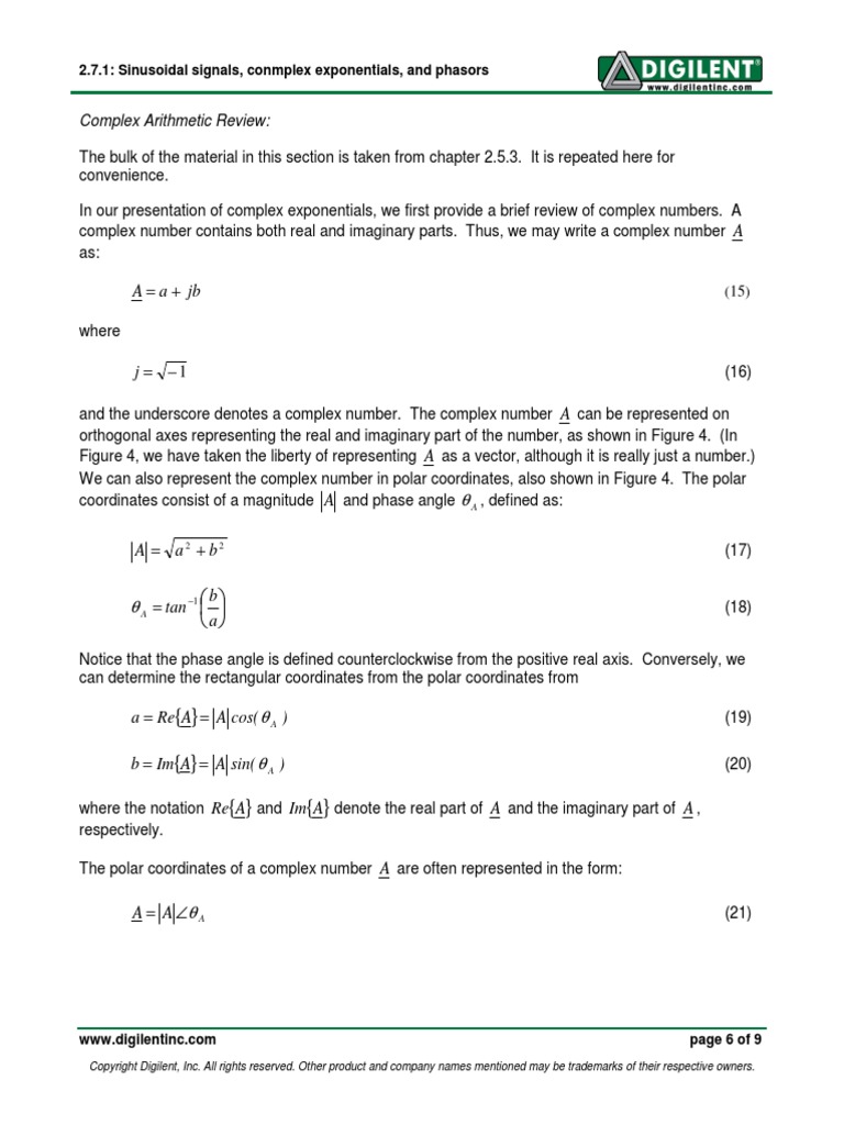 Sinusoidal Signals, Complex - Part6 | PDF