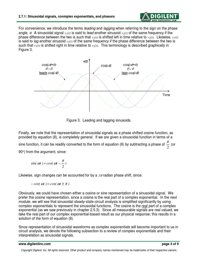 Sinusoidal Signals, Complex - Part4 | PDF | Phase (Waves) | Sine Wave