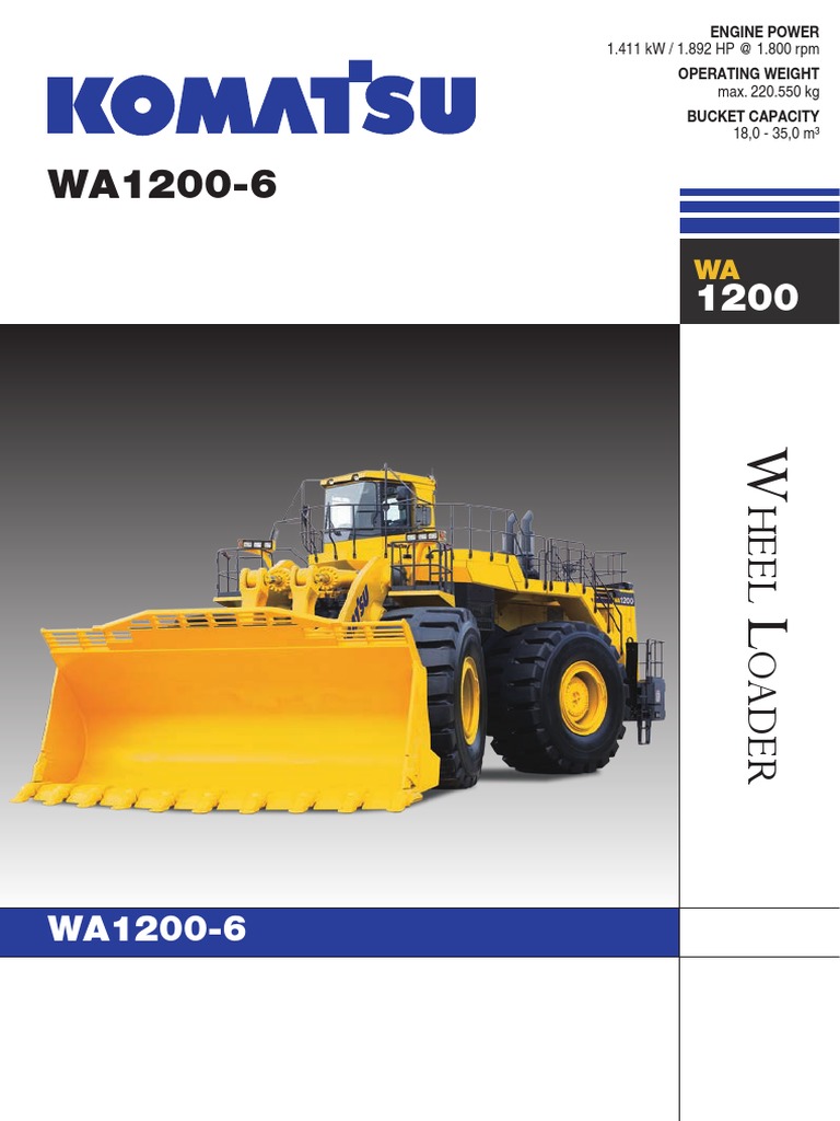 WA1200-6 Wheel Loader Specs | PDF | Pump | Transmission (Mechanics)