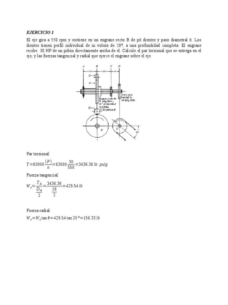 Diseño de Elemento de Maquinas - Ejercicios - U2 | PDF | Engranaje ...