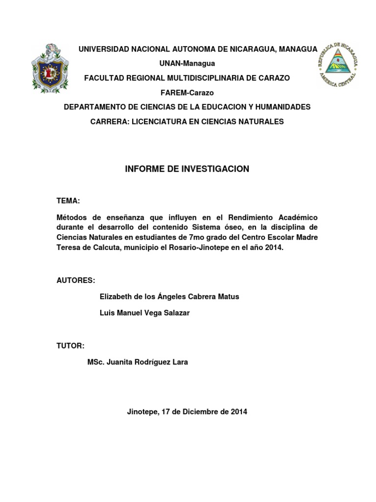 Informe de Investigacion | PDF | Hueso | Esqueleto