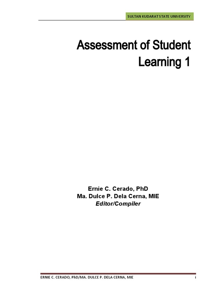 Modules in Assessment in Learning 1 For PRI | PDF | Educational ...