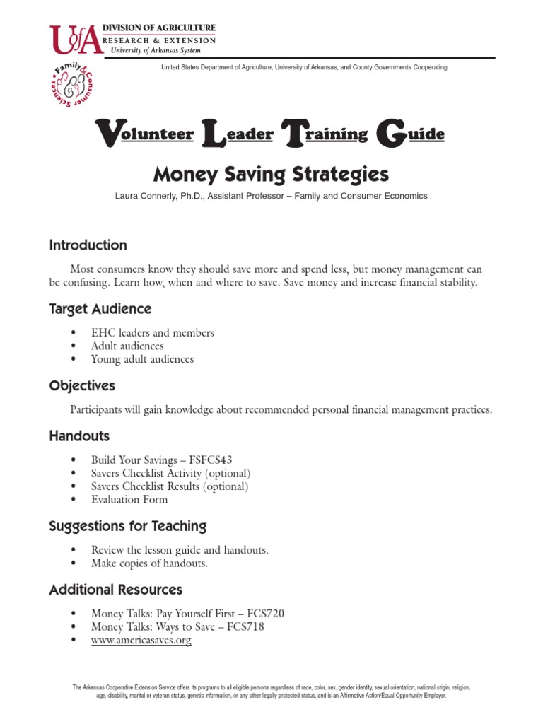 Money Saving Strategies: Laura Connerly, PH.D., Assistant Professor ...