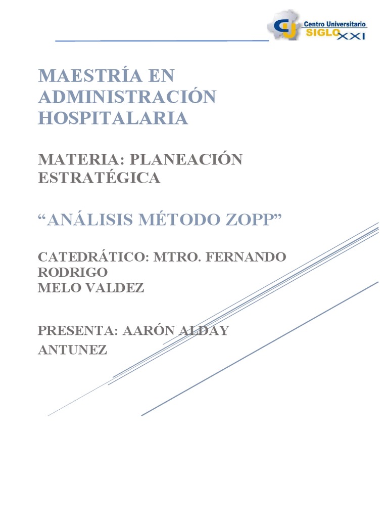 Metodo Zopp | PDF | Planificación | Monitoreo y evaluación