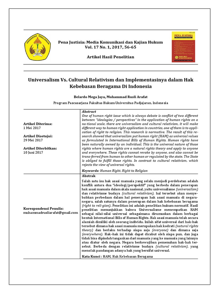 Universalism Vs Cultural Relativism Dan Implementa | PDF | Politik ...