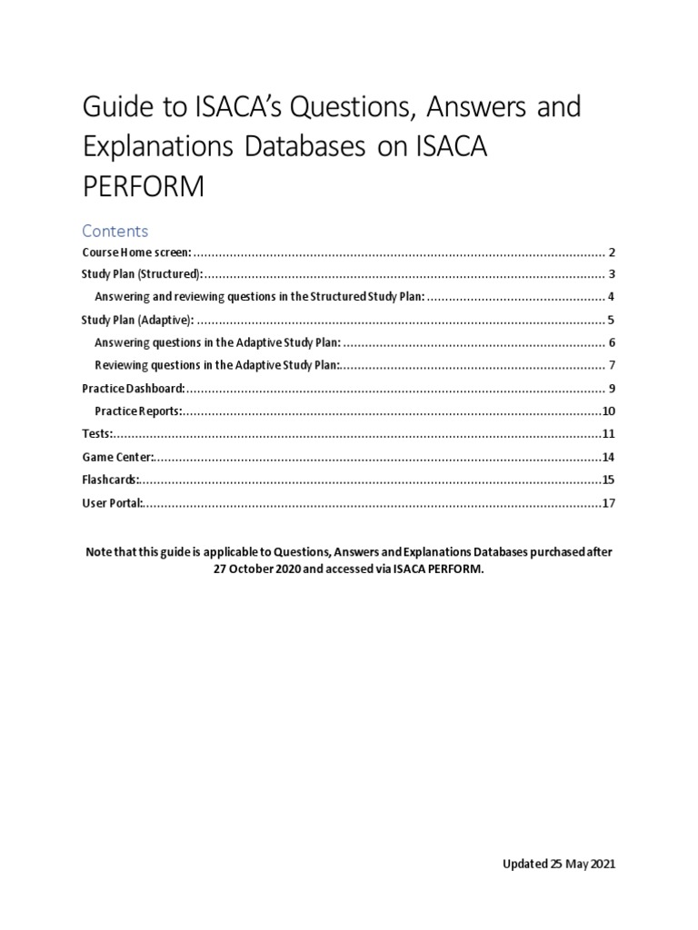 Guide To ISACA's Questions, Answers and Explanations Databases On ISACA ...