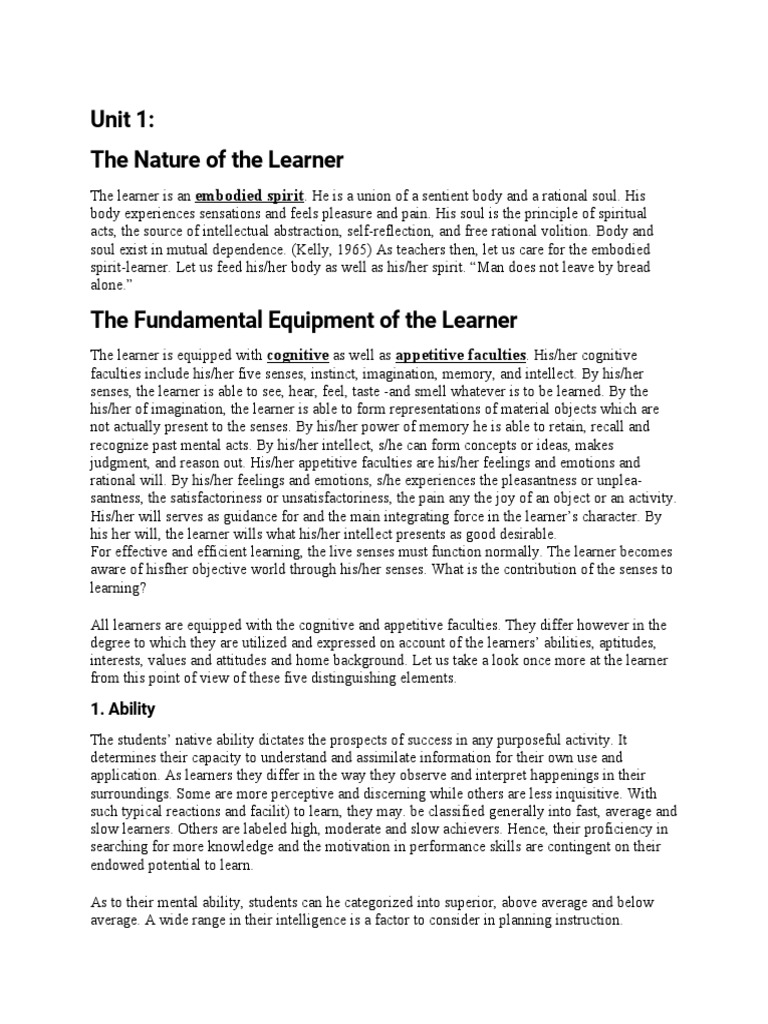 Nature of Leaner | PDF | Learning | Rationality