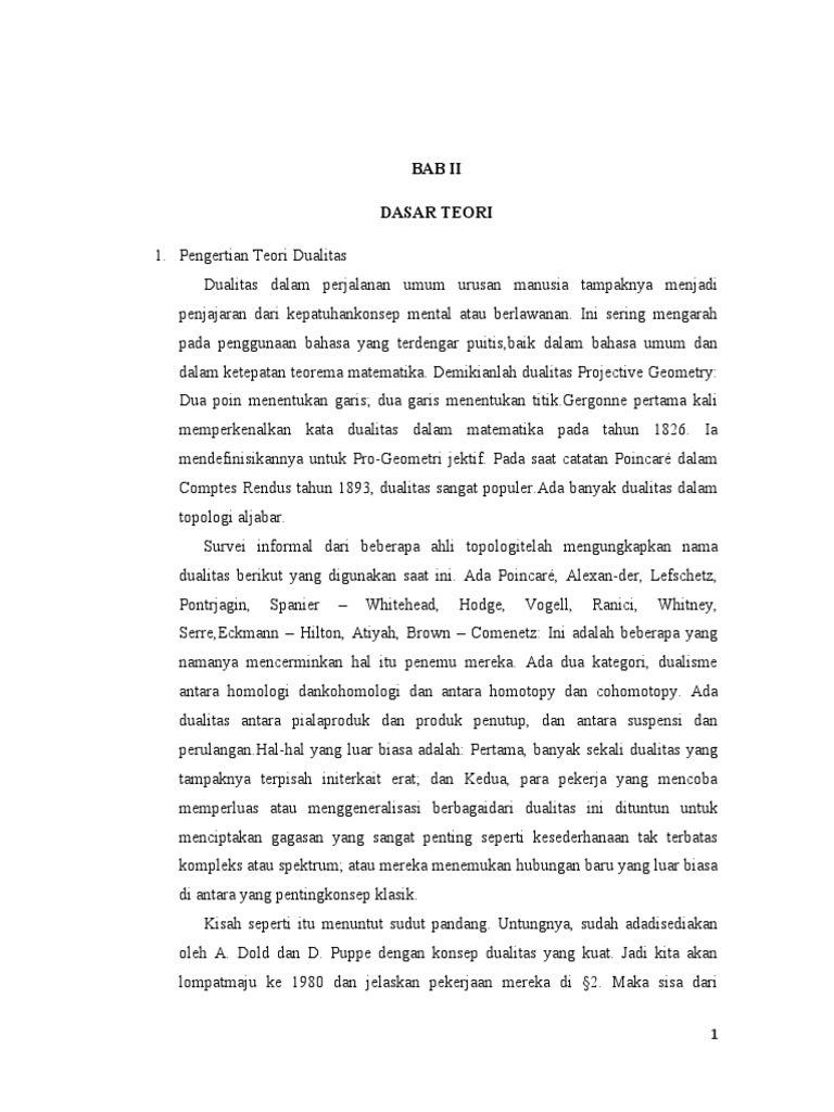 BAB II Dualitas | PDF