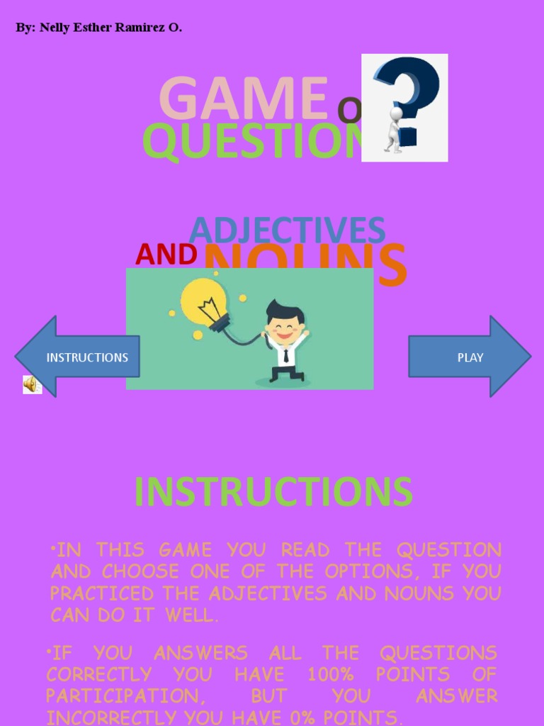 Game of Adjectives and Nouns! | PDF | Noun | Linguistic Morphology
