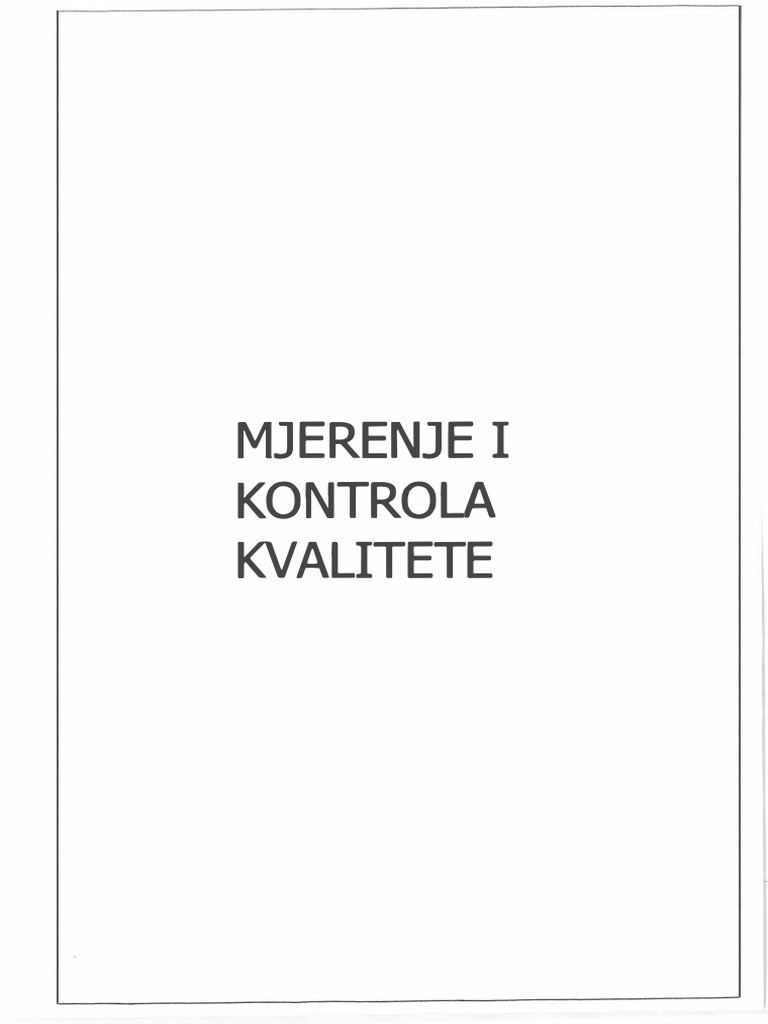 Mjerenja I Kontrola Kvalitete | PDF