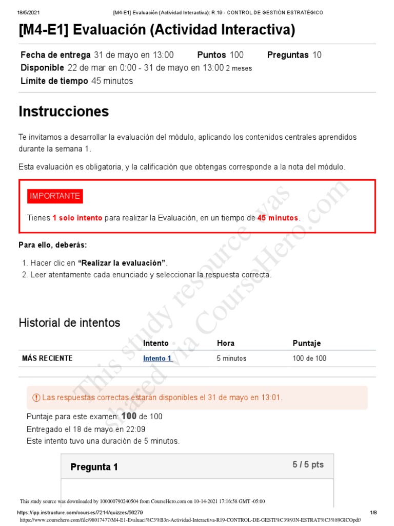 M4 E1 Evaluaci N Actividad Interactiva R.19 CONTROL DE GESTI N ESTRAT ...