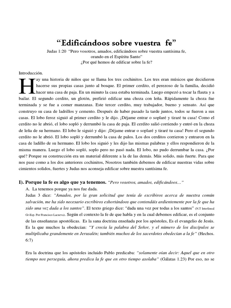 Edificando Sobre La Fe | PDF | Jesús | Fe