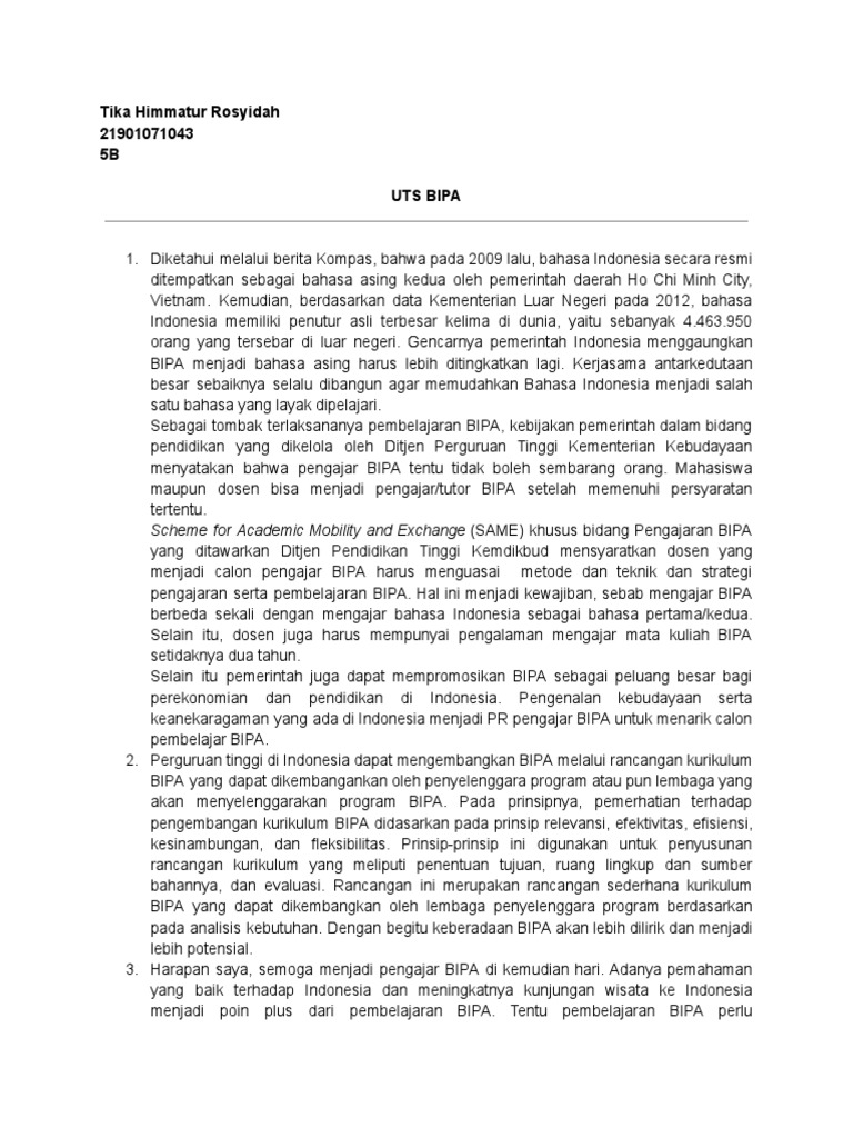 Uts Bipa | PDF